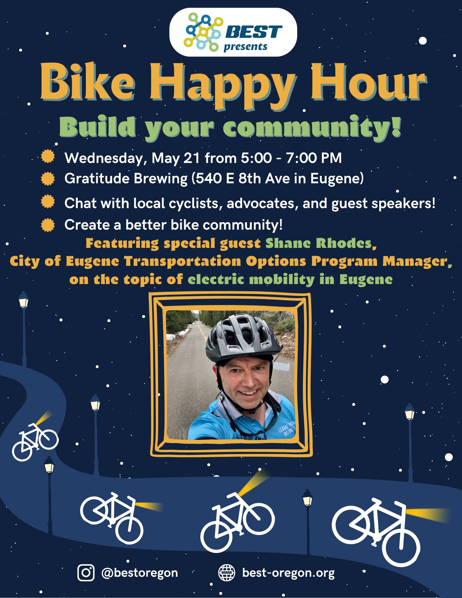 Bike Happy Hour in May with Shane Rhodes - BEST
